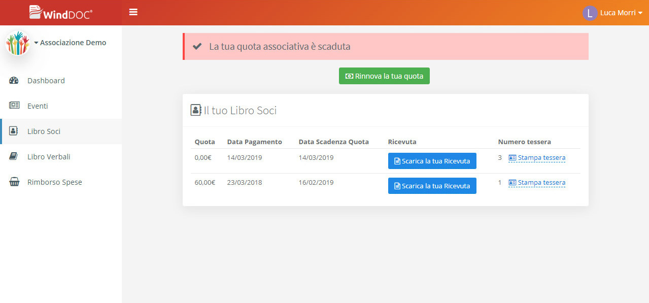 Portale soci - Software gestione associazione no profit